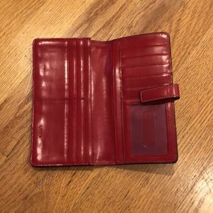 Lodis | Bags | Lodis Red Leather Full Length Bifold Wallet | Poshmark